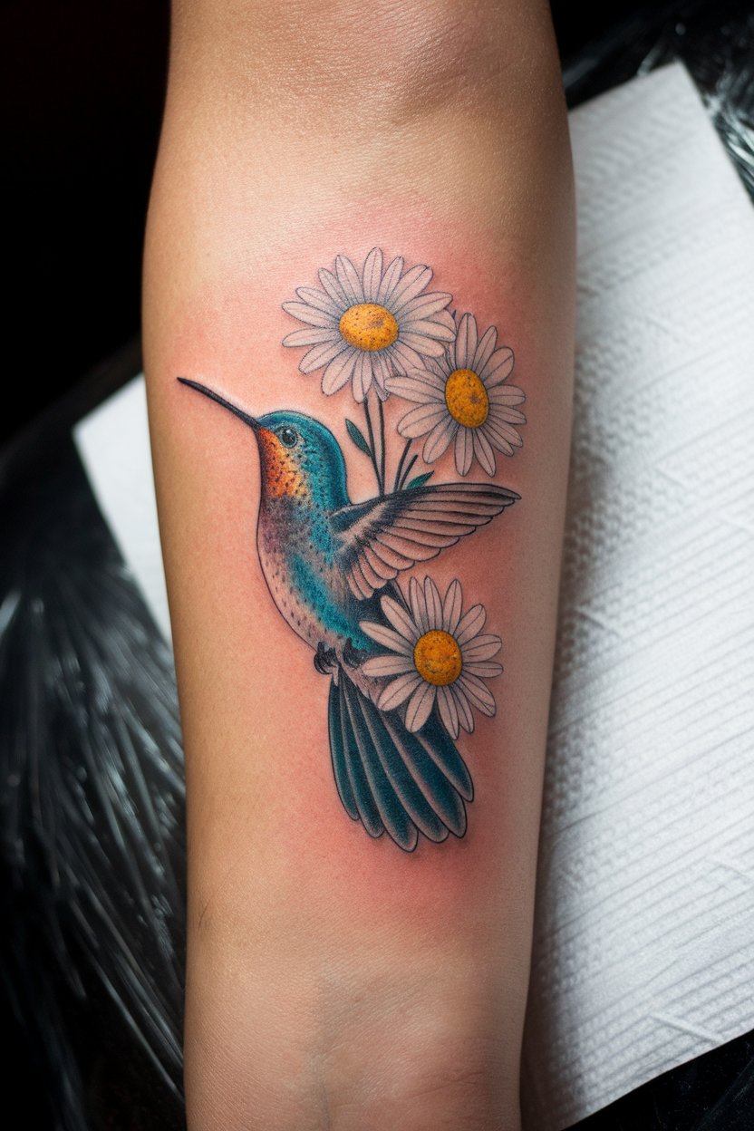 20 Hummingbird Tattoo with Flowers That Inspire Creativity ...