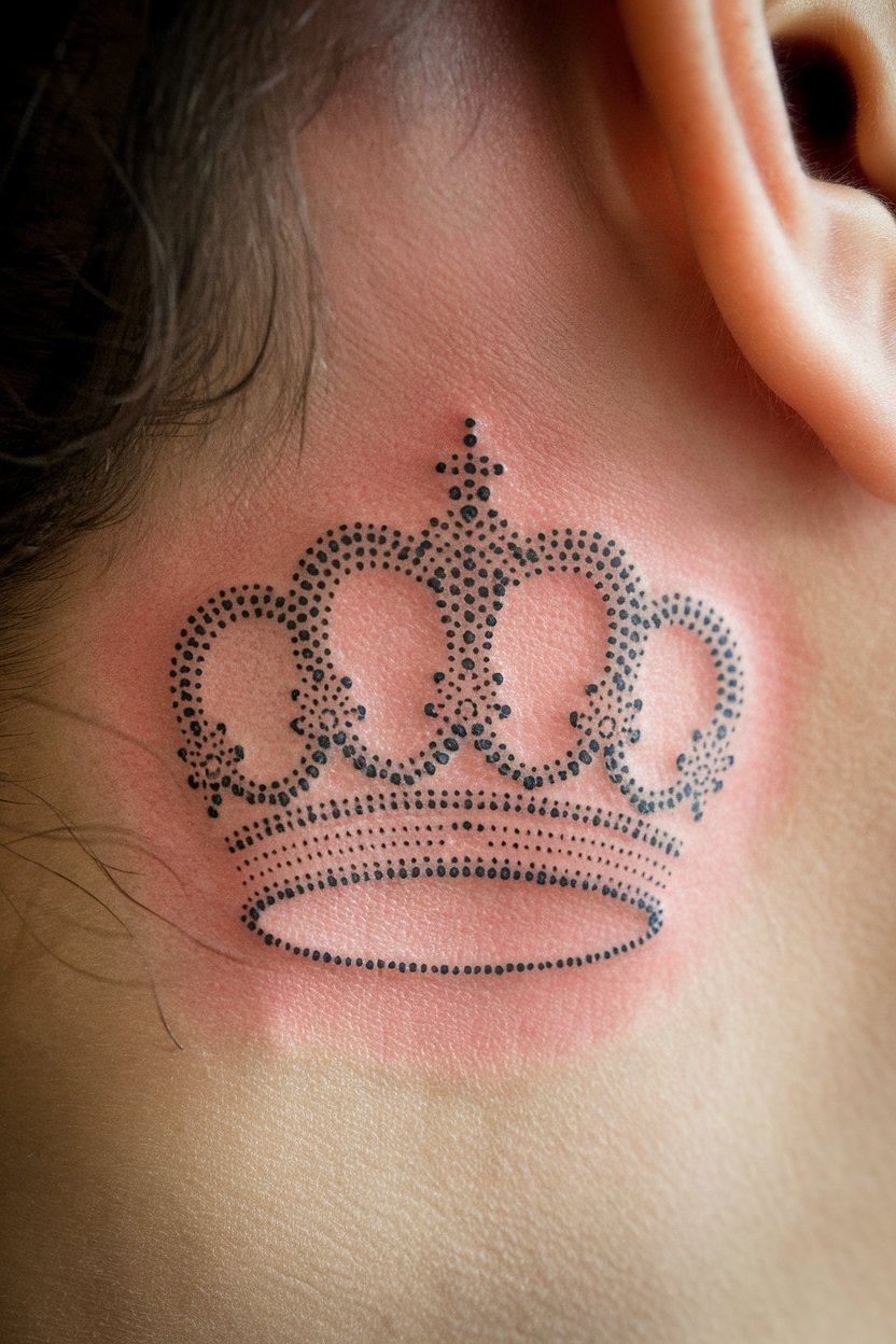 15 Crown Tattoos Ideas Behind Ear for a Regal Look – inkspiredtattoos.com