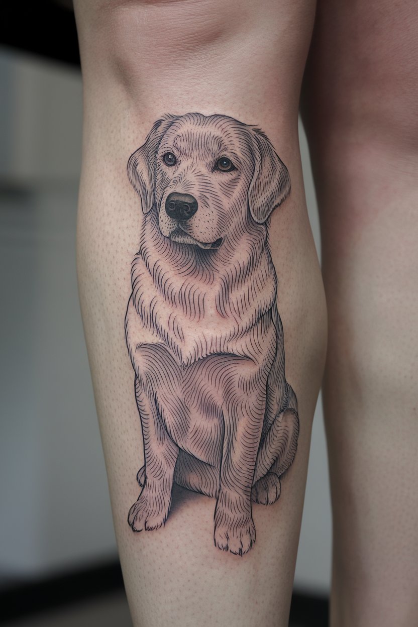 20 Dog Tattoo Ideas on Leg to Honor Your Furry Friend ...