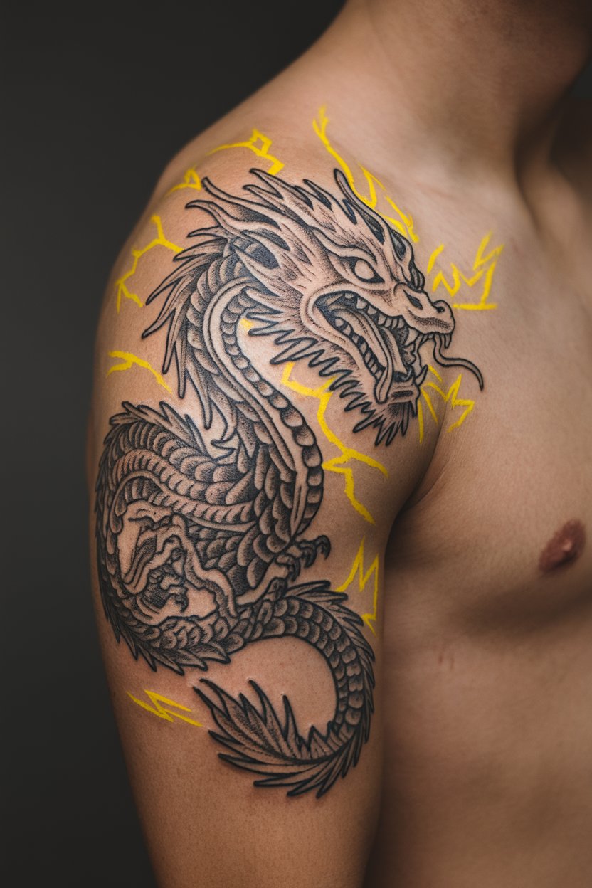 18 Fine Line Dragon Tattoos That Embody Elegance and Power ...