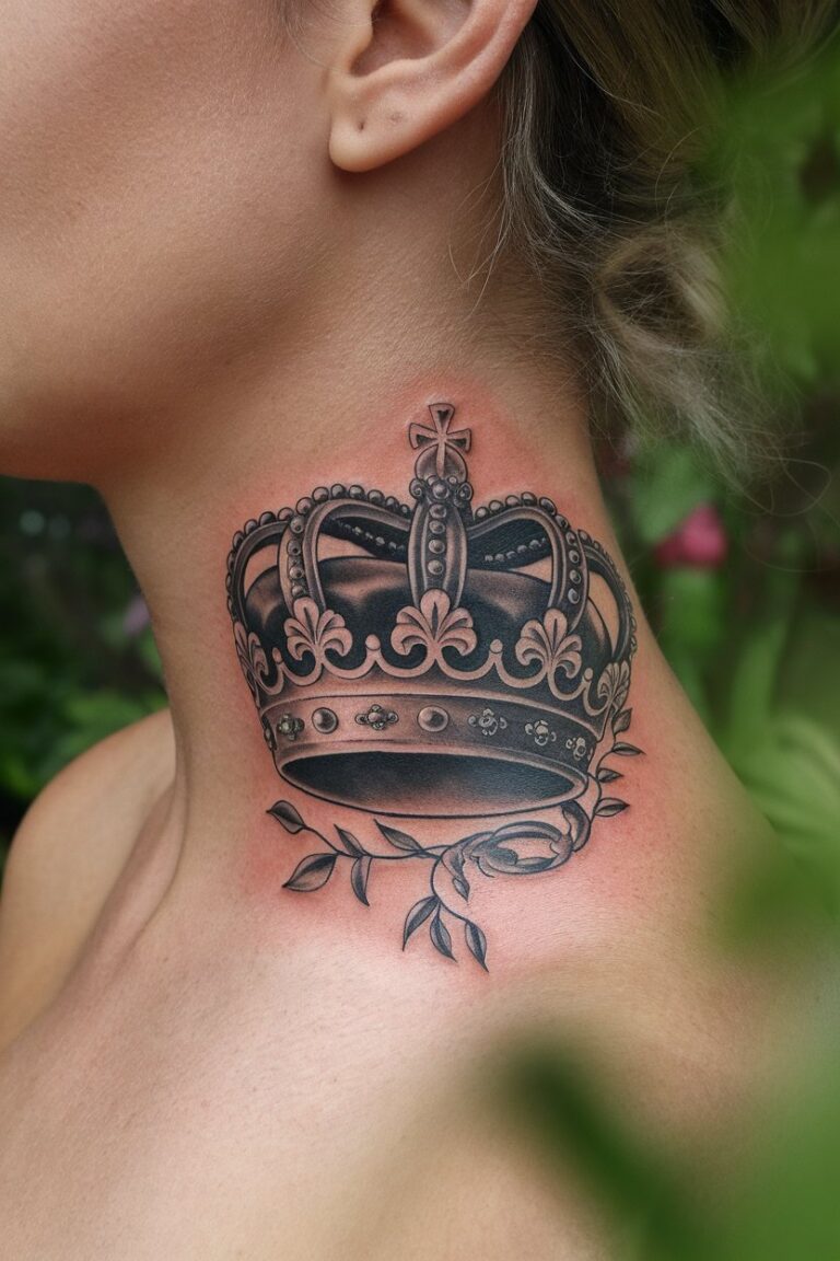 15 Crown Tattoos Ideas Behind Ear for a Regal Look – inkspiredtattoos.com