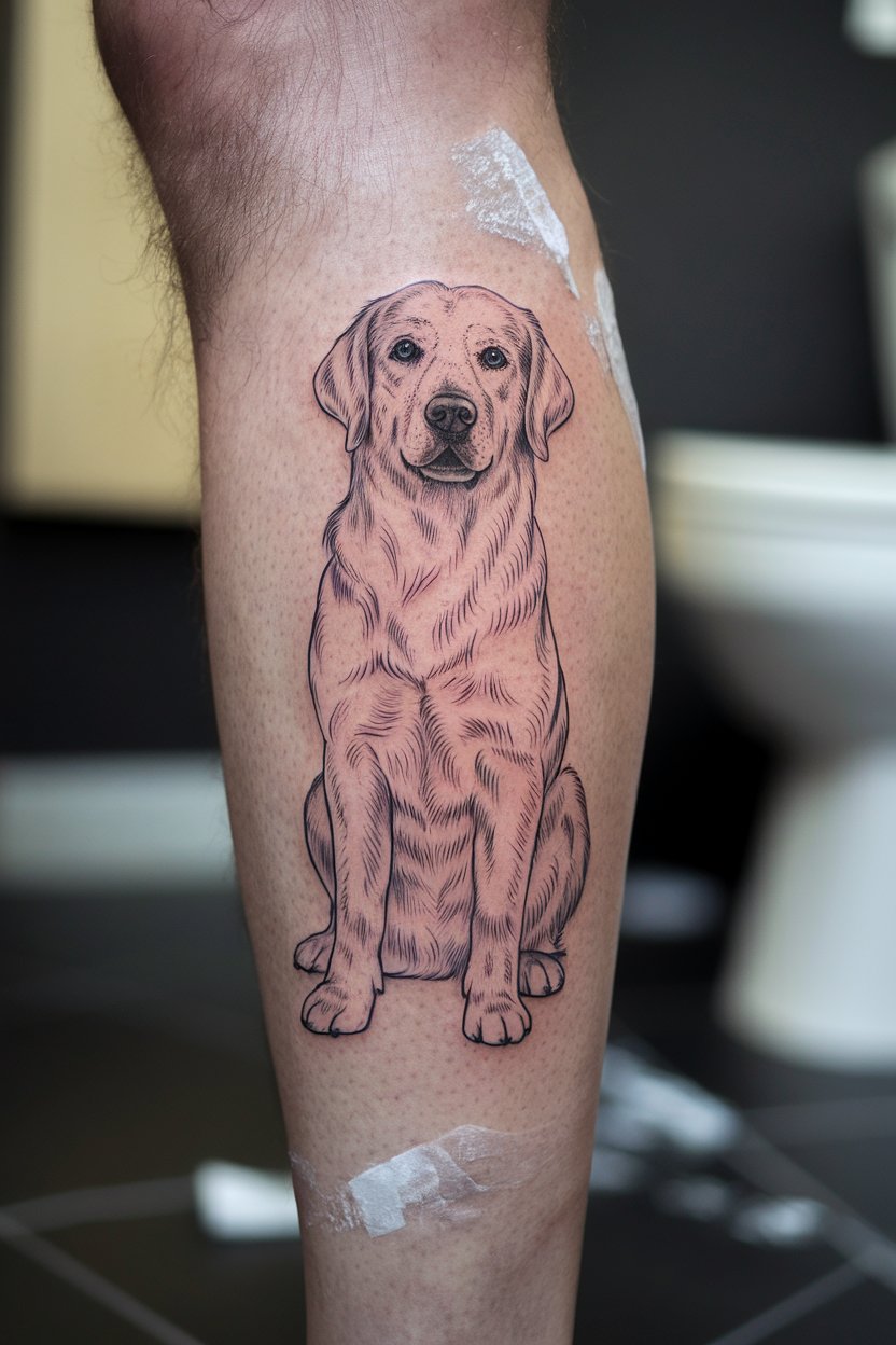 20 Dog Tattoo Ideas on Leg to Honor Your Furry Friend ...