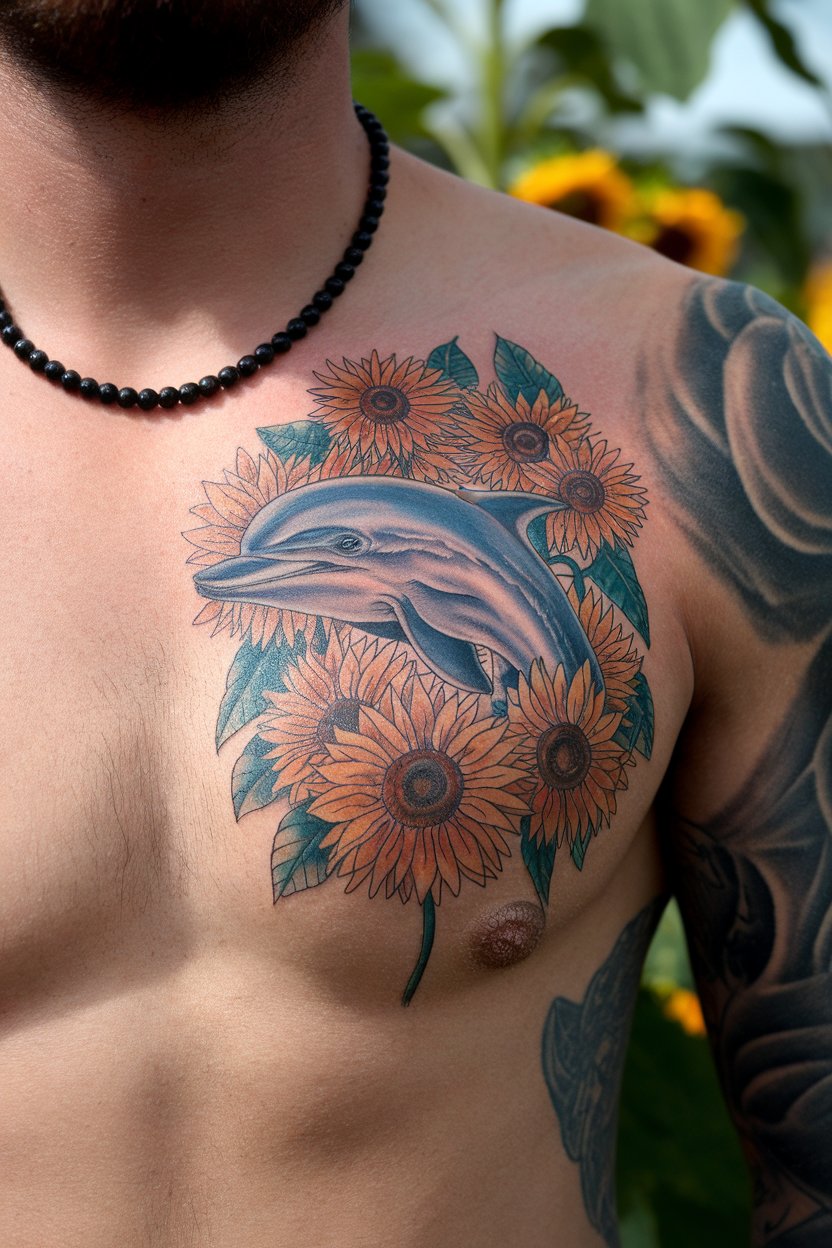 20 Dolphin with Flowers Tattoo Ideas for Unique Designs ...