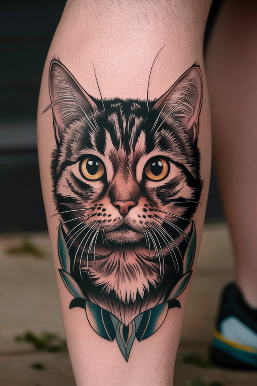 15 Cat Memorial Tattoo Ideas That Honor Your Feline Friend ...