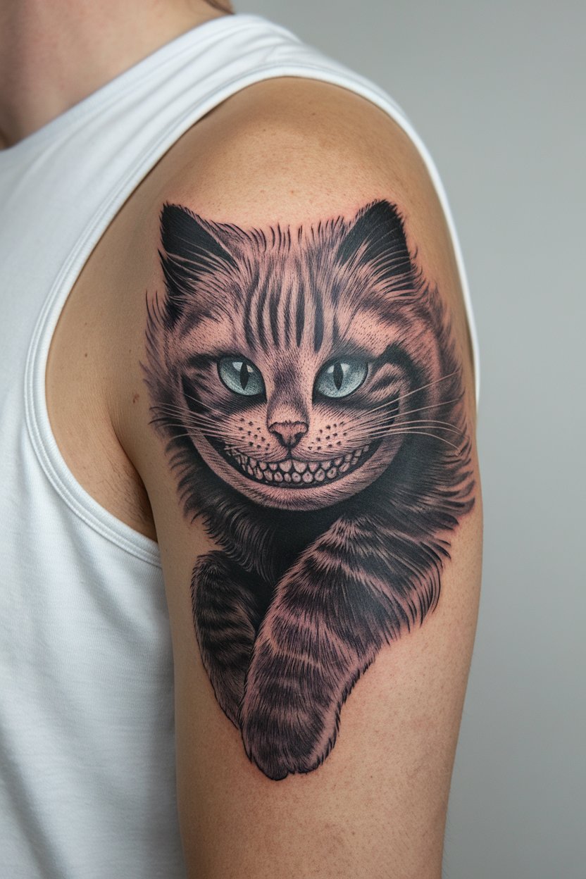 20 Cheshire Cat Tattoo Ideas for Unique Ink Inspiration ...