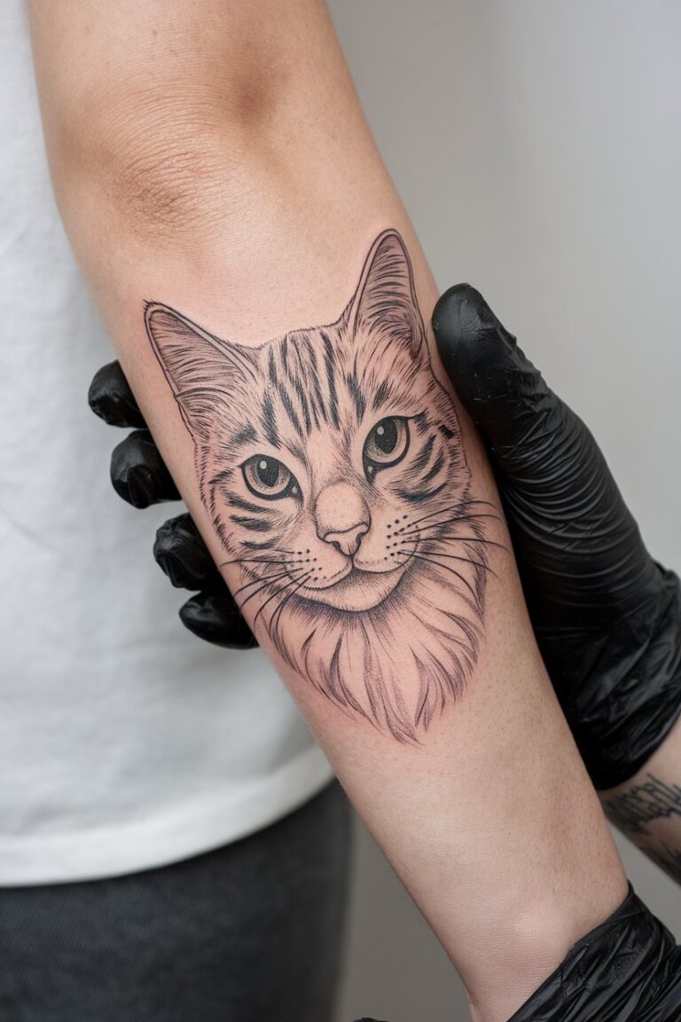 15 Cat Memorial Tattoo Ideas That Honor Your Feline Friend ...