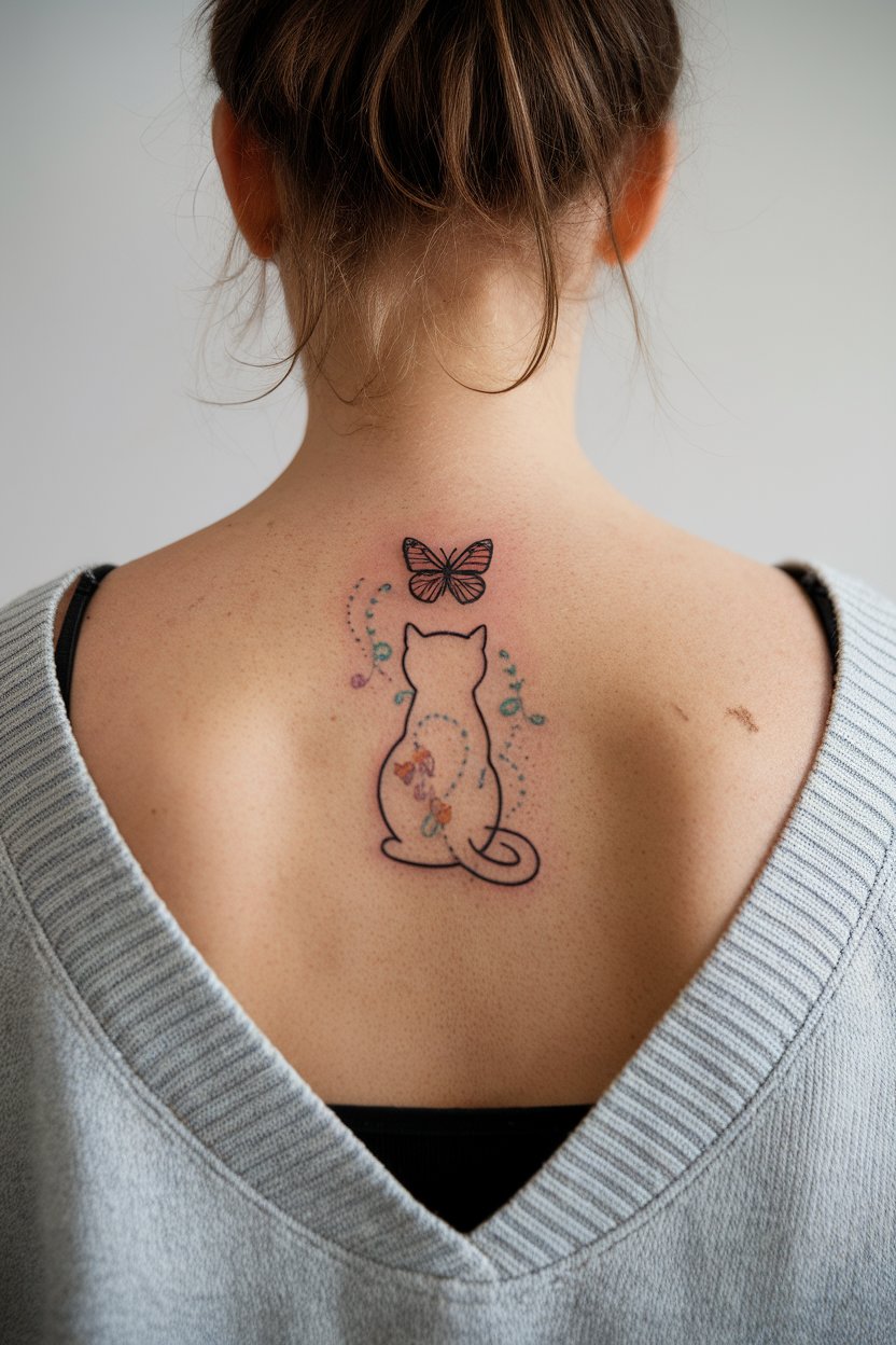 18 Cat Outline Tattoo Ideas You Have To See! – inkspiredtattoos.com