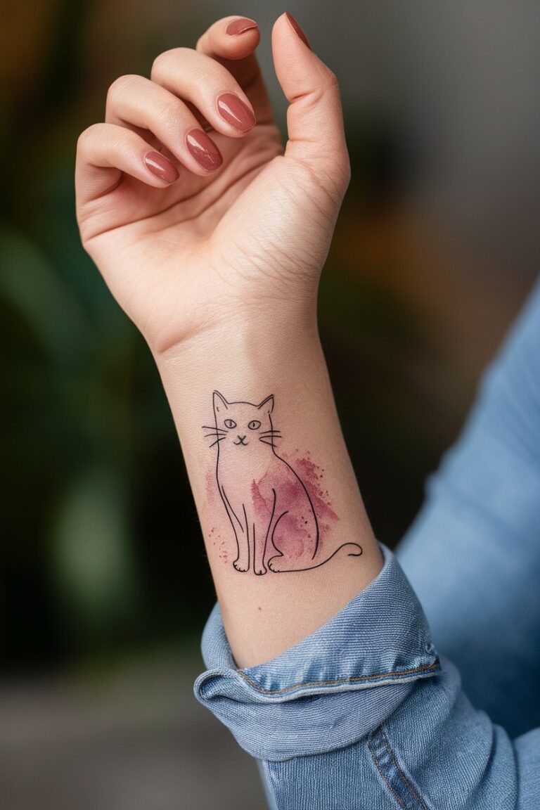 18 Cat Outline Tattoo Ideas You Have To See! – inkspiredtattoos.com